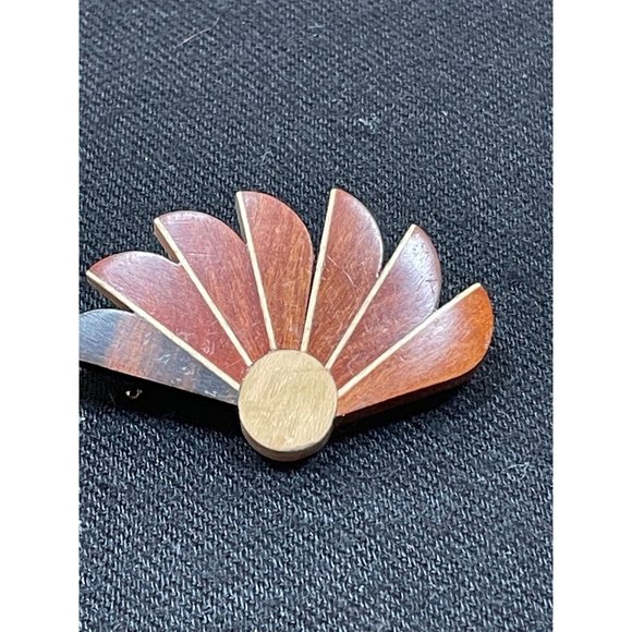 Vintage Hand Made | Jewelry | Vintage 8s Hand Made Wood Inlay Fan ...